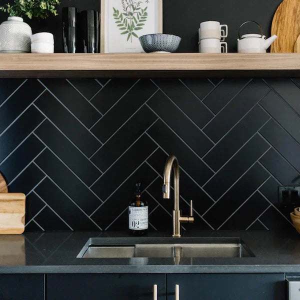 Urban Metro Black Matt Flat Wall Tiles 10x30cm – Metro Tiles