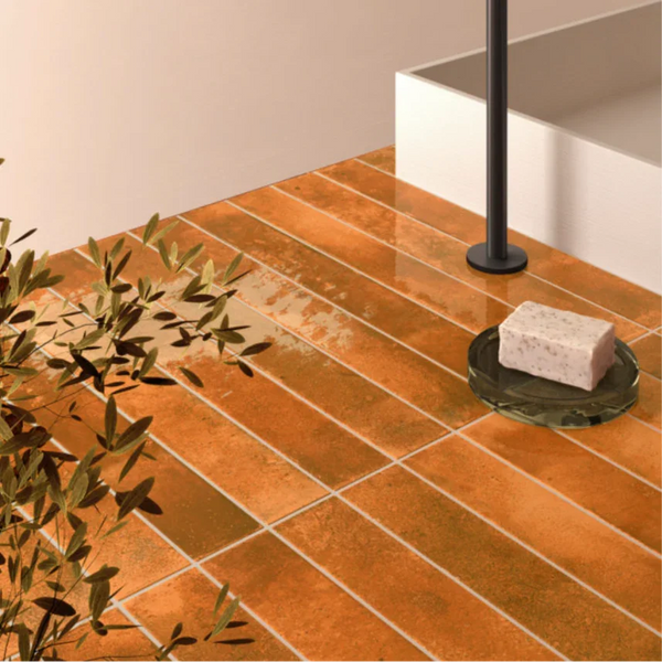 Subway Orange Wall Tile 5x40cm – Metro Tiles