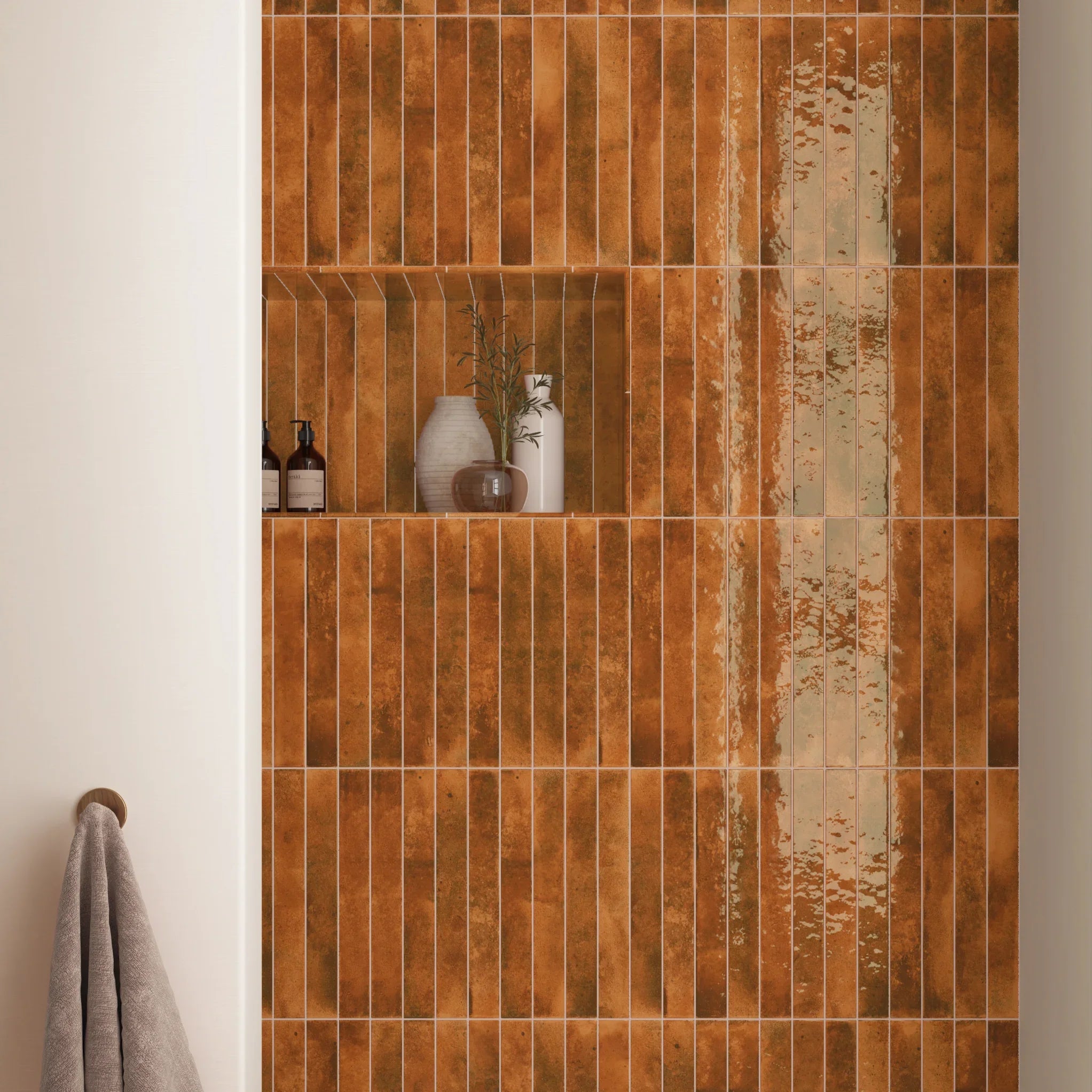 Subway Orange Wall Tile 5x40cm – Metro Tiles