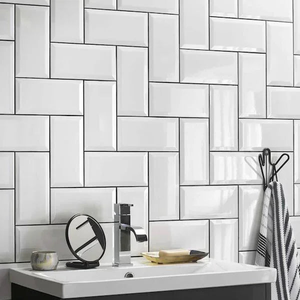 Metro White Gloss Wall Tiles 10x20cm - Metro Tiles