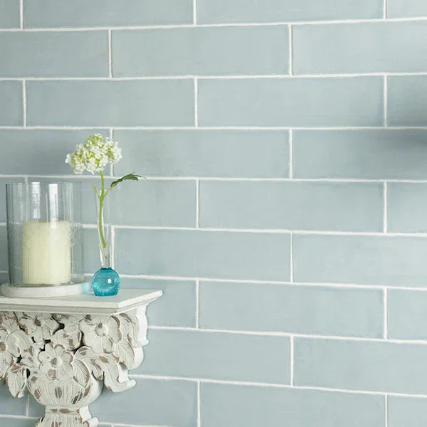 Dorset Duck Egg Gloss Ceramic Wall Tiles 7.5x30cm