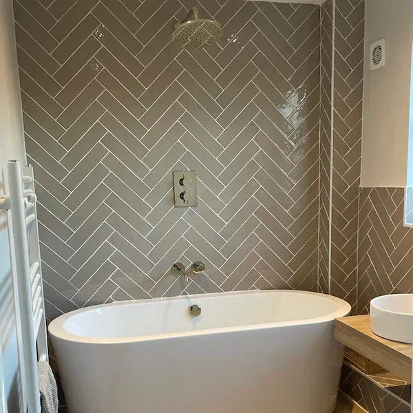 Dorset Mushroom Gloss Ceramic Wall Tiles 7.5x30cm – Metro Tiles