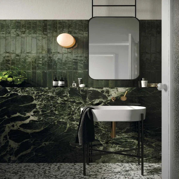 Lume Forest Green Wall And Floor Tiles 6x24cm