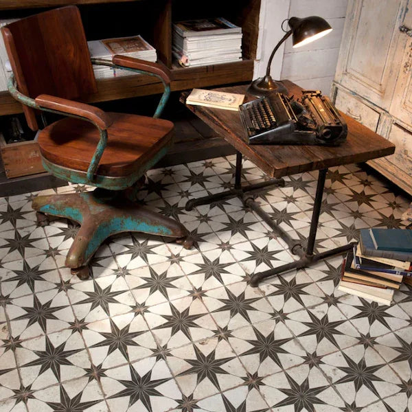 Black Star Patterned Tiles