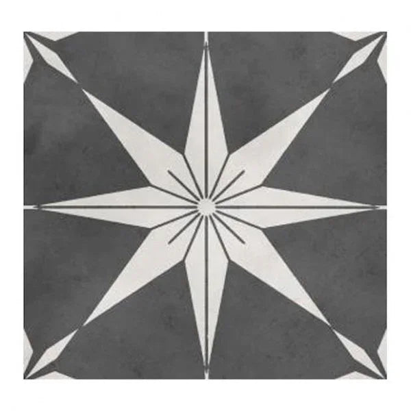 Black Star Night Patterned Wall And Floor Tiles 20x20cm