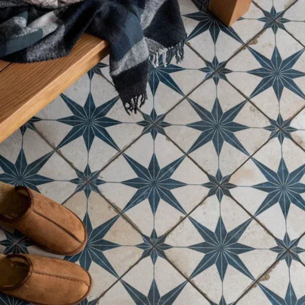 Sapphire Blue Star Patterned Tiles