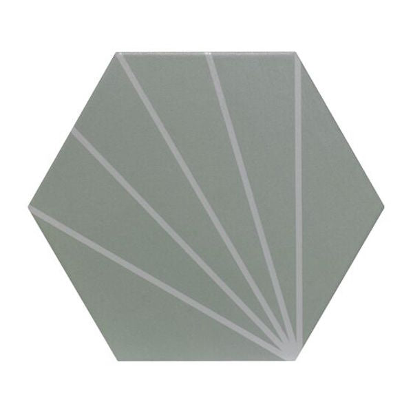 Palm Springs Green Hexagon Tiles 23.2x26.7cm