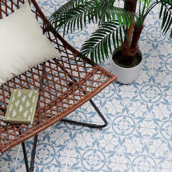 Parisian Med Blue Hexagon Tiles