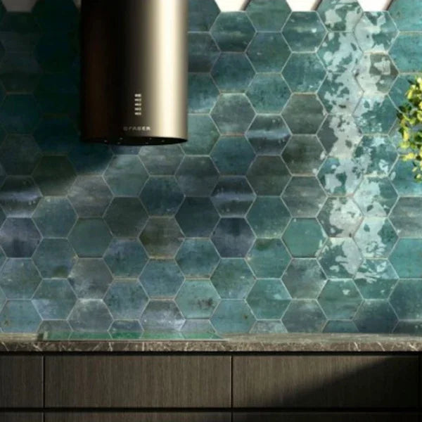Verona Ink Blue Hexagon Wall Tiles